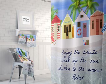 Beach shower curtain | Etsy