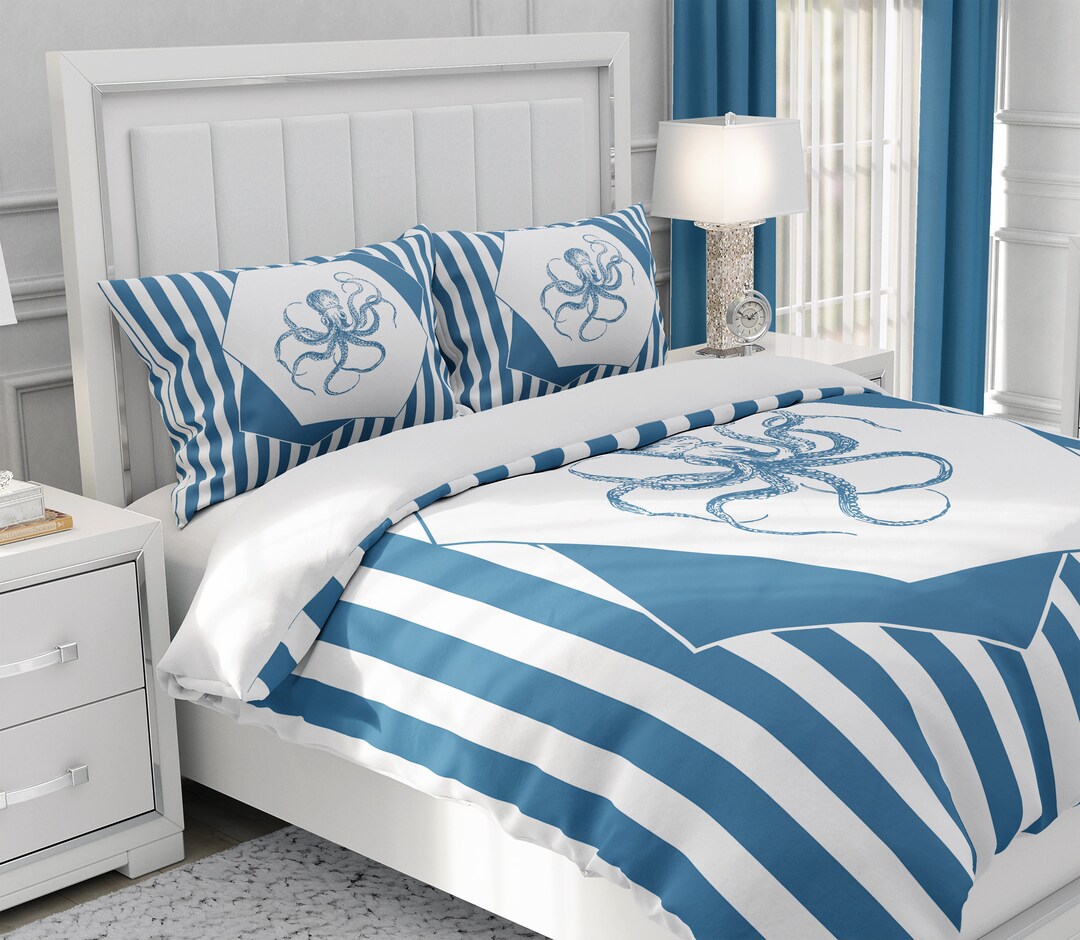 Blue Octopus Bedding Set Comforter or Duvet Cover - Etsy