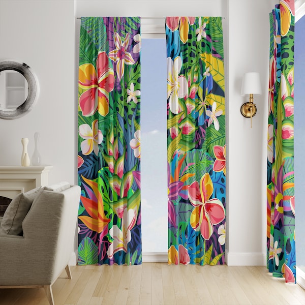 Tropical Curtains - Etsy