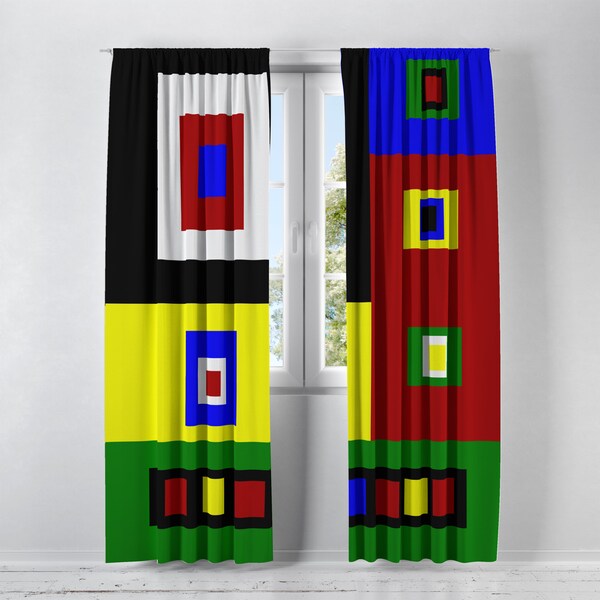 Color Block Drapes - Etsy