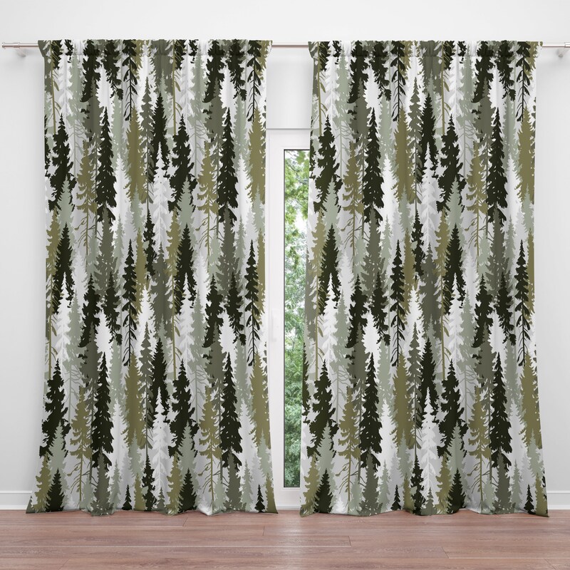 Pine Tree Curtains - Etsy