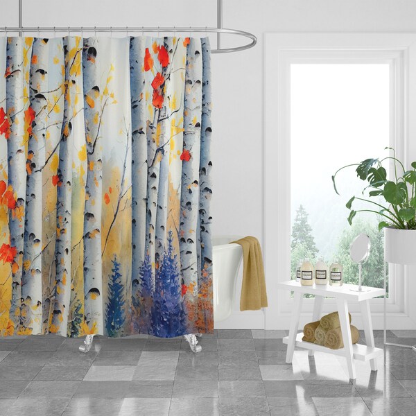 Birch Tree Shower Curtain - Etsy