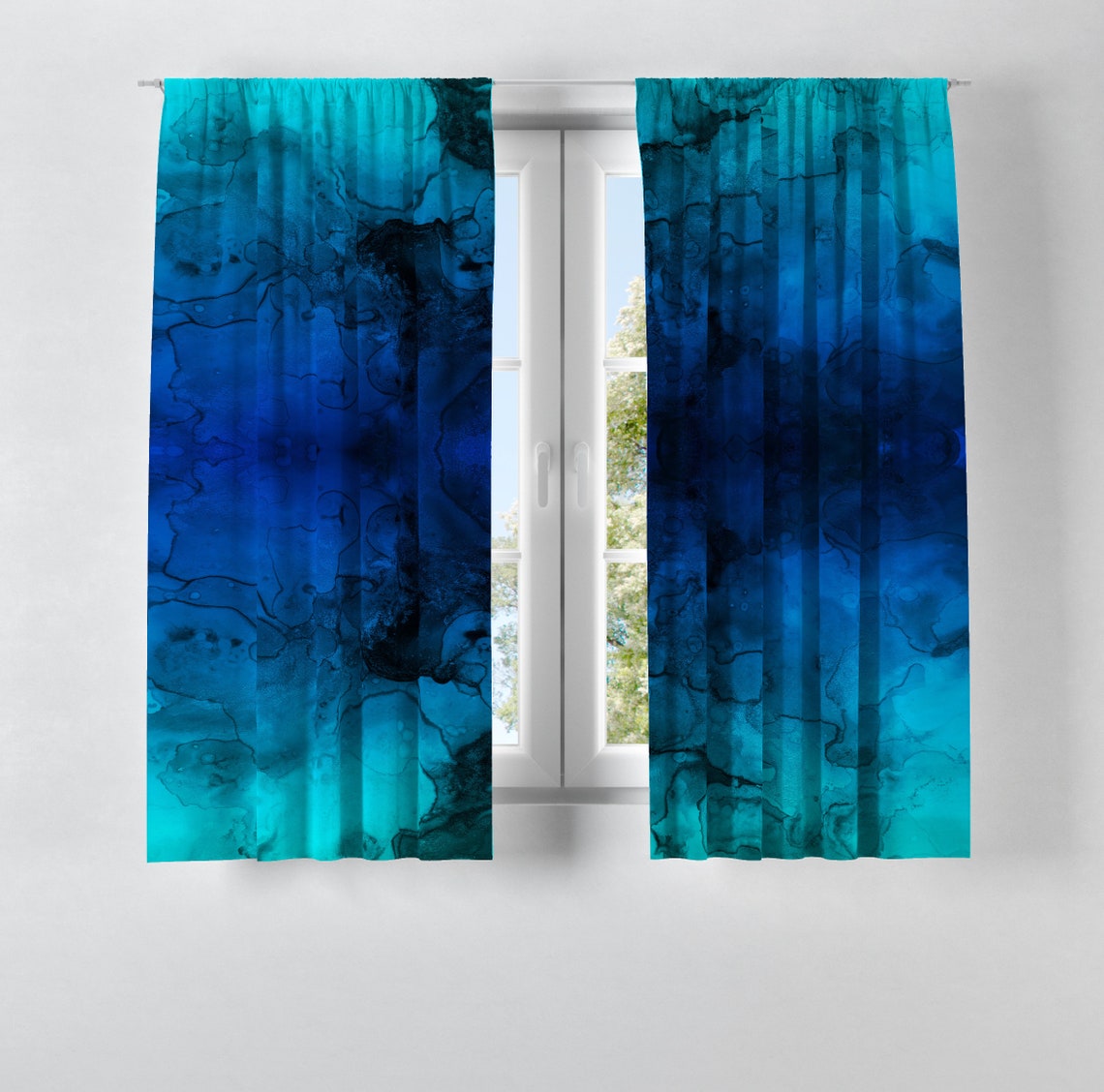 Blue Waters Window Curtains | Etsy