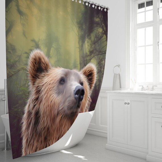 Brown Bear Shower Curtain - Etsy
