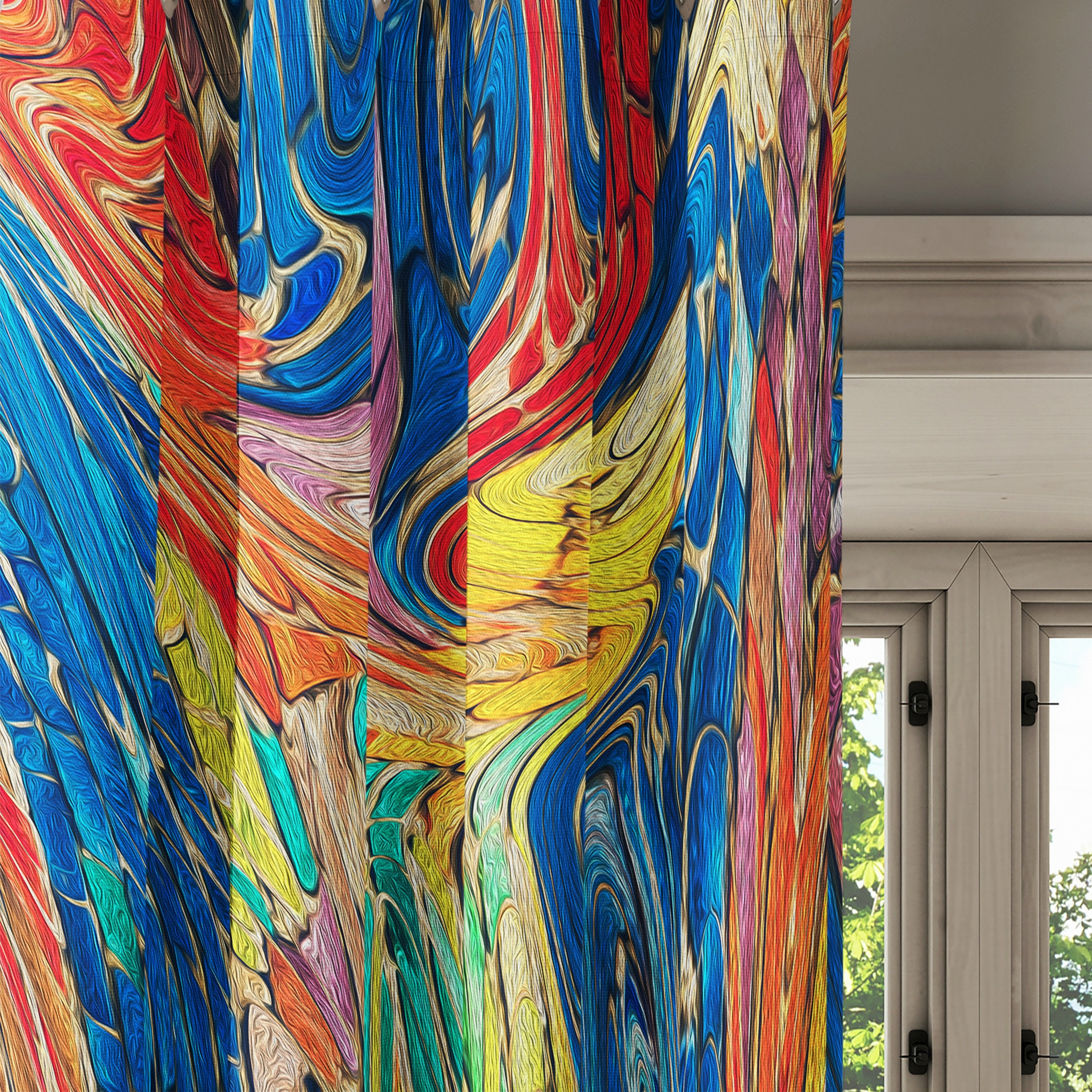 Boho Chic Window Curtains Hippie Abstract | Etsy