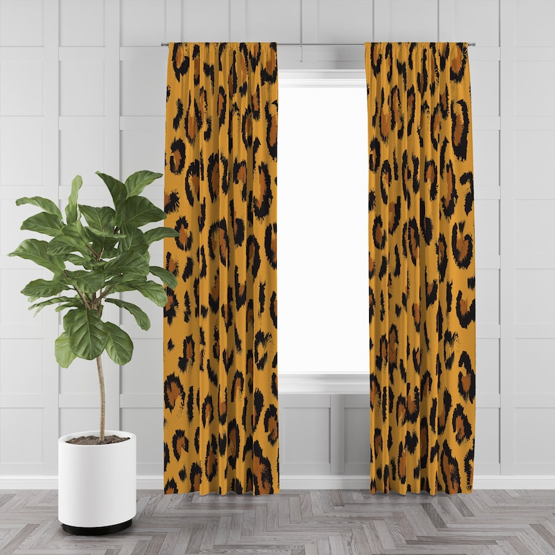 Leopard Print Window Curtains - Etsy
