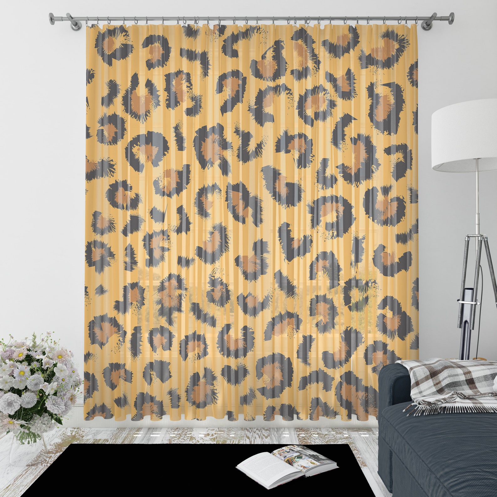 Leopard Print Window Curtains - Etsy