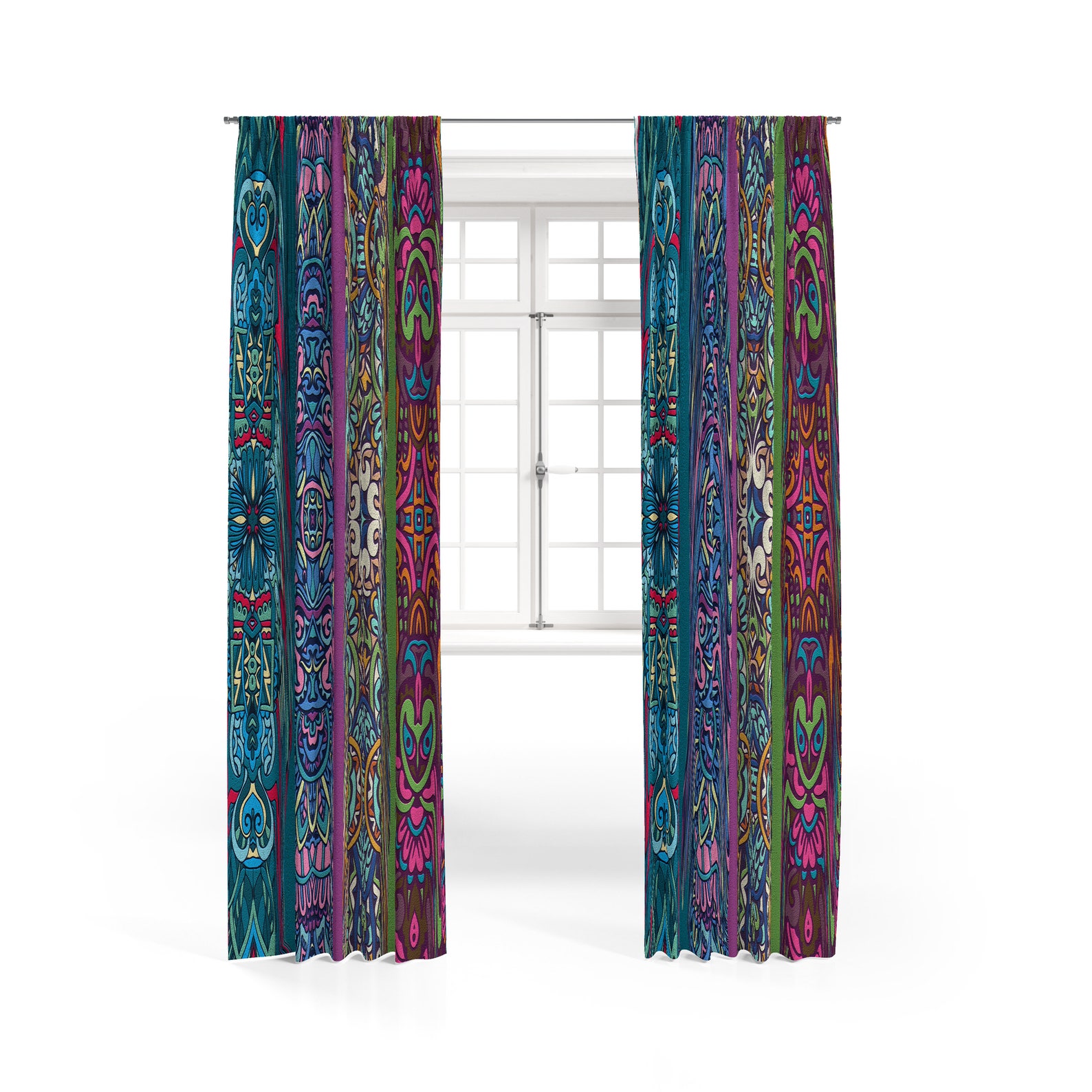 Boho Hippie Window Curtains Retro Funky Abstract - Etsy