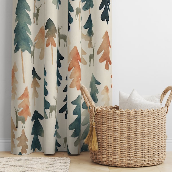 Pine Tree Curtains - Etsy