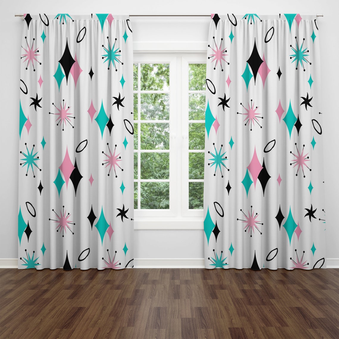 Mid Century Modern Window Curtains - Etsy