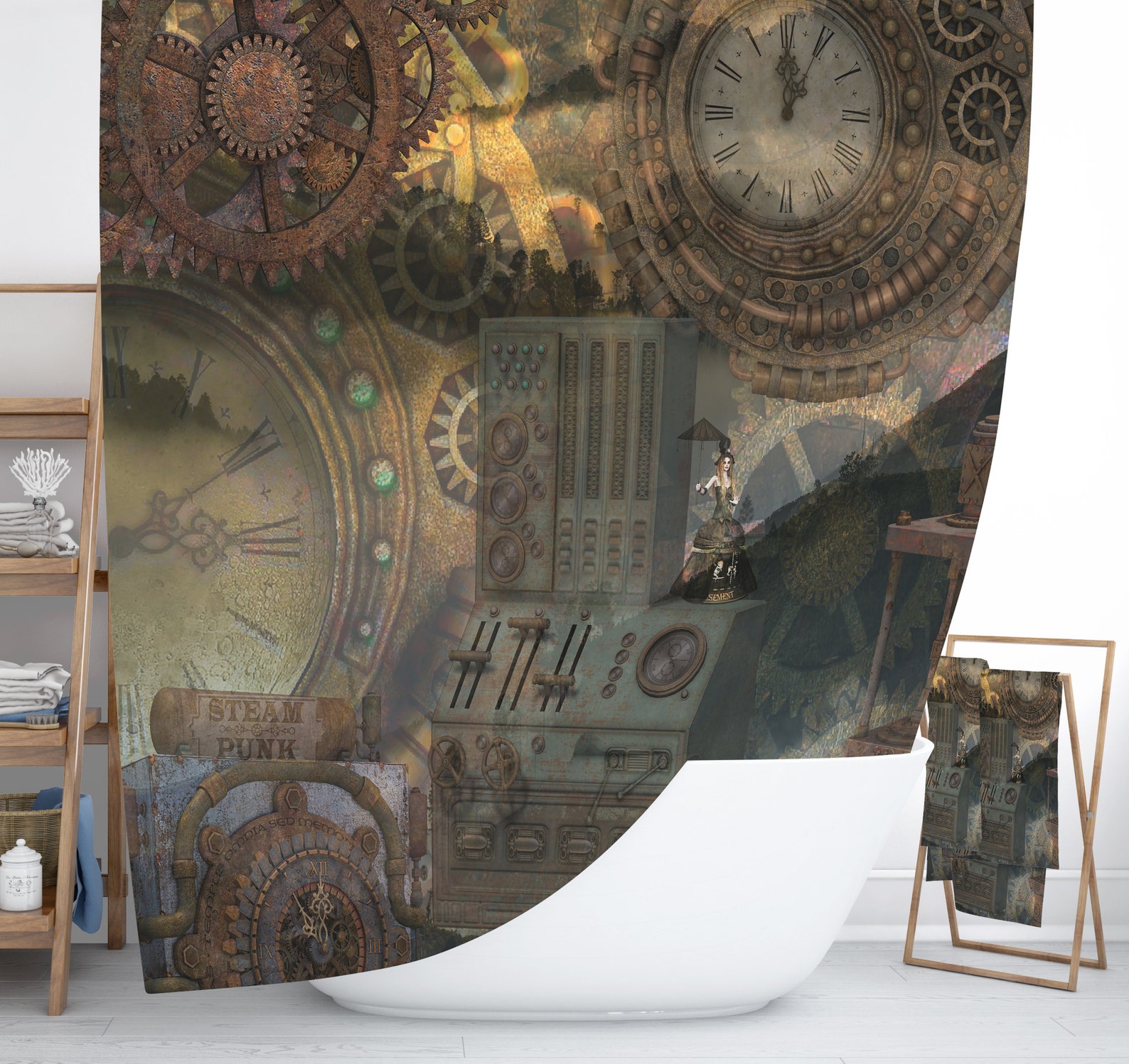 Industrial Steampunk Shower Curtain | Etsy