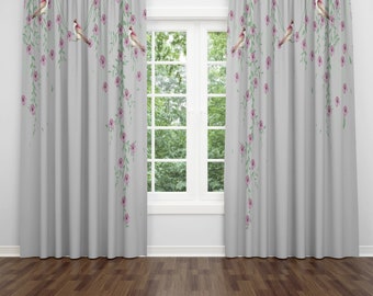 Pink and Gray Curtains - Etsy