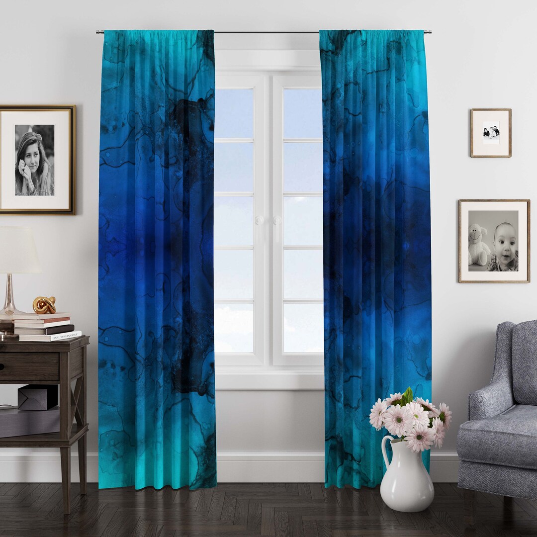 Blue Waters Window Curtains - Etsy