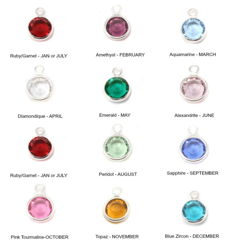 Sterling Silver Personalised Birthstone Necklace Birthstone - Etsy UK