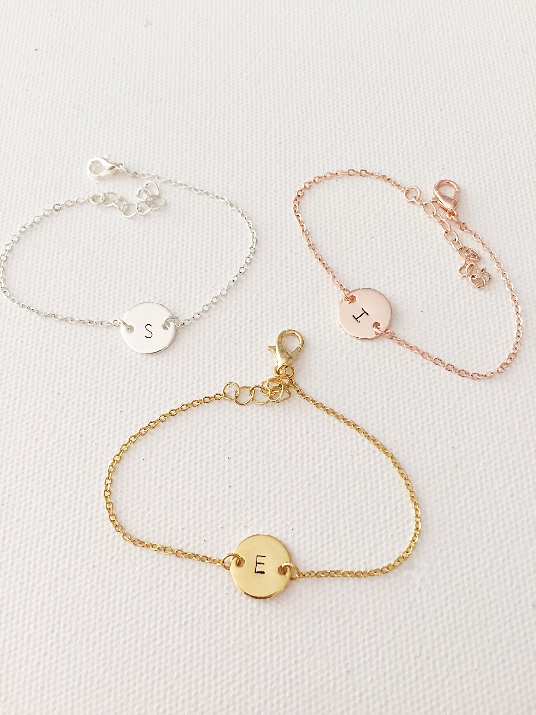 Initial bracelet personalised bracelet bridesmaid bracelet | Etsy