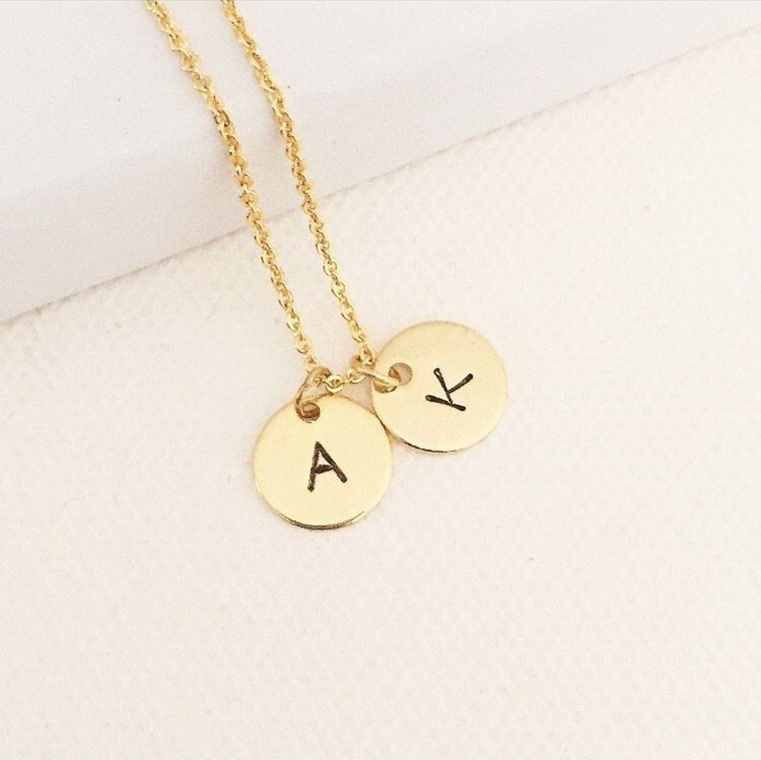 Personalized Double Initial Necklace: Couples Jewelry Gift - Etsy