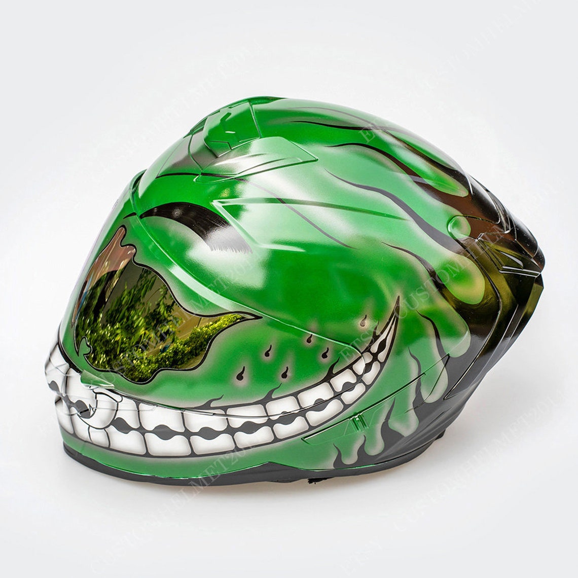 DOT Custom Motorcycle Helmet for Superbike Rider Riding Green - Etsy
