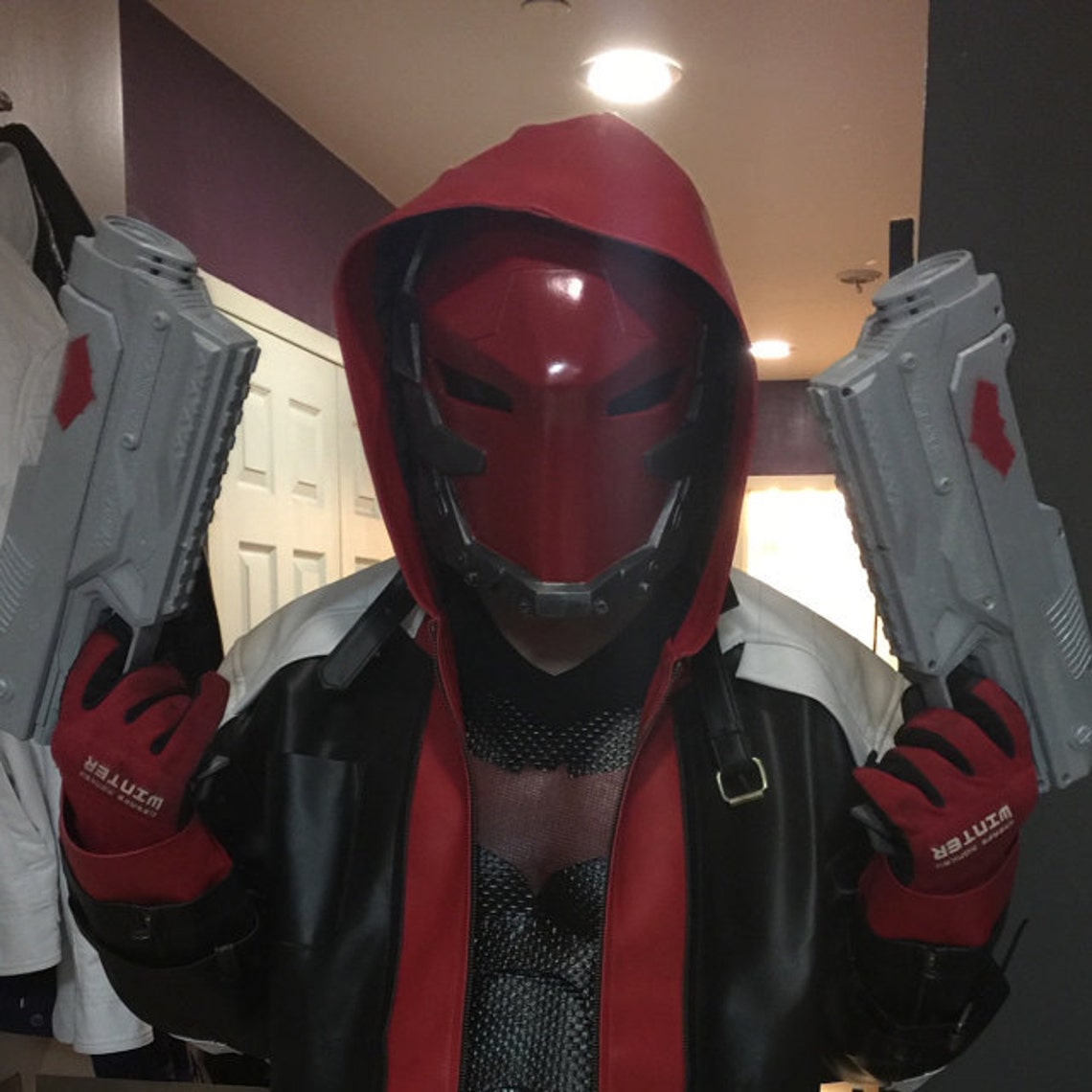 The Red Hood Helmet Arkham Knight Jason Todd Cosplay Mask | Etsy