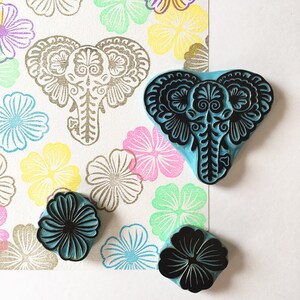 Elephant Rubber Stamp, Hand Carved Stamp, Elephant, Thai, Thai Elephant ...