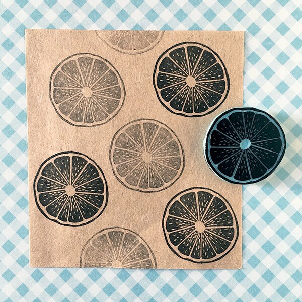 Lemon Rubber Stamp - Etsy
