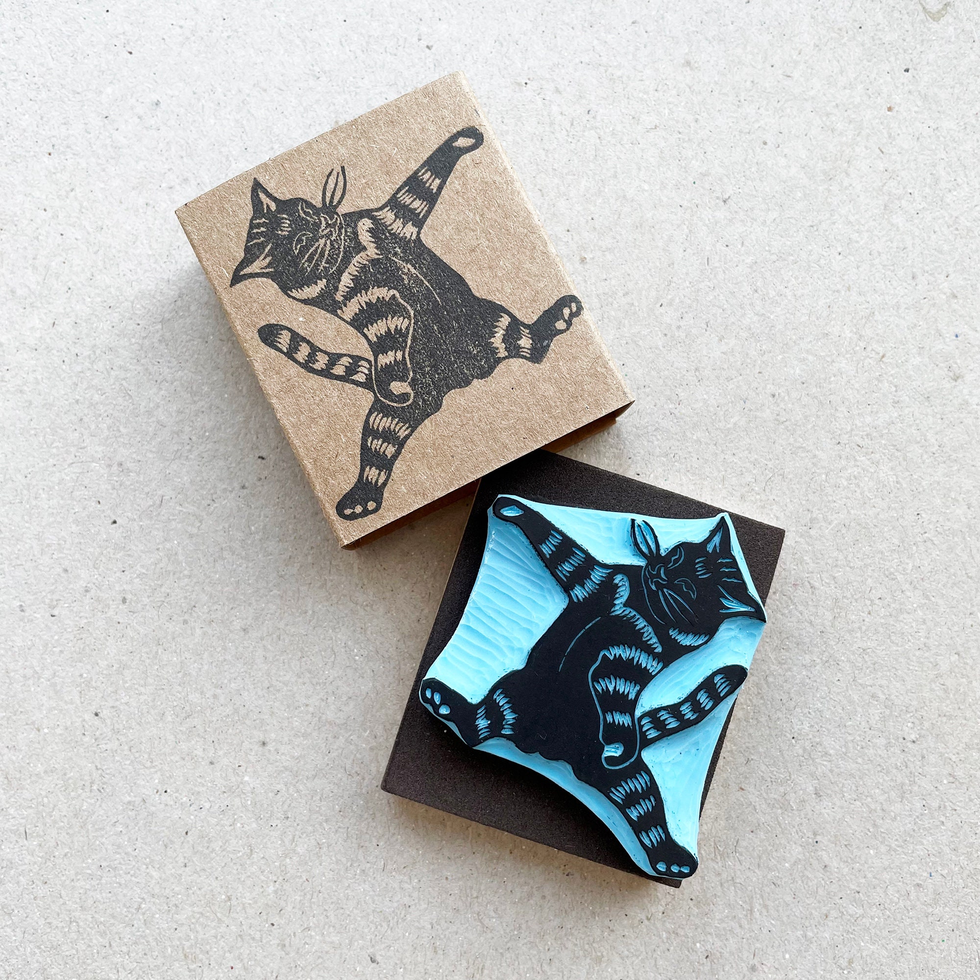 Cat Rubber Stamp Flying Cat Hand Carved Rubber Stamp for Cat - Etsy UK