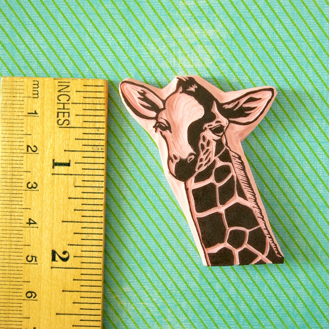 Giraffe Stamp Rubber Stamp Hand Carved Stamp Charity Item - Etsy
