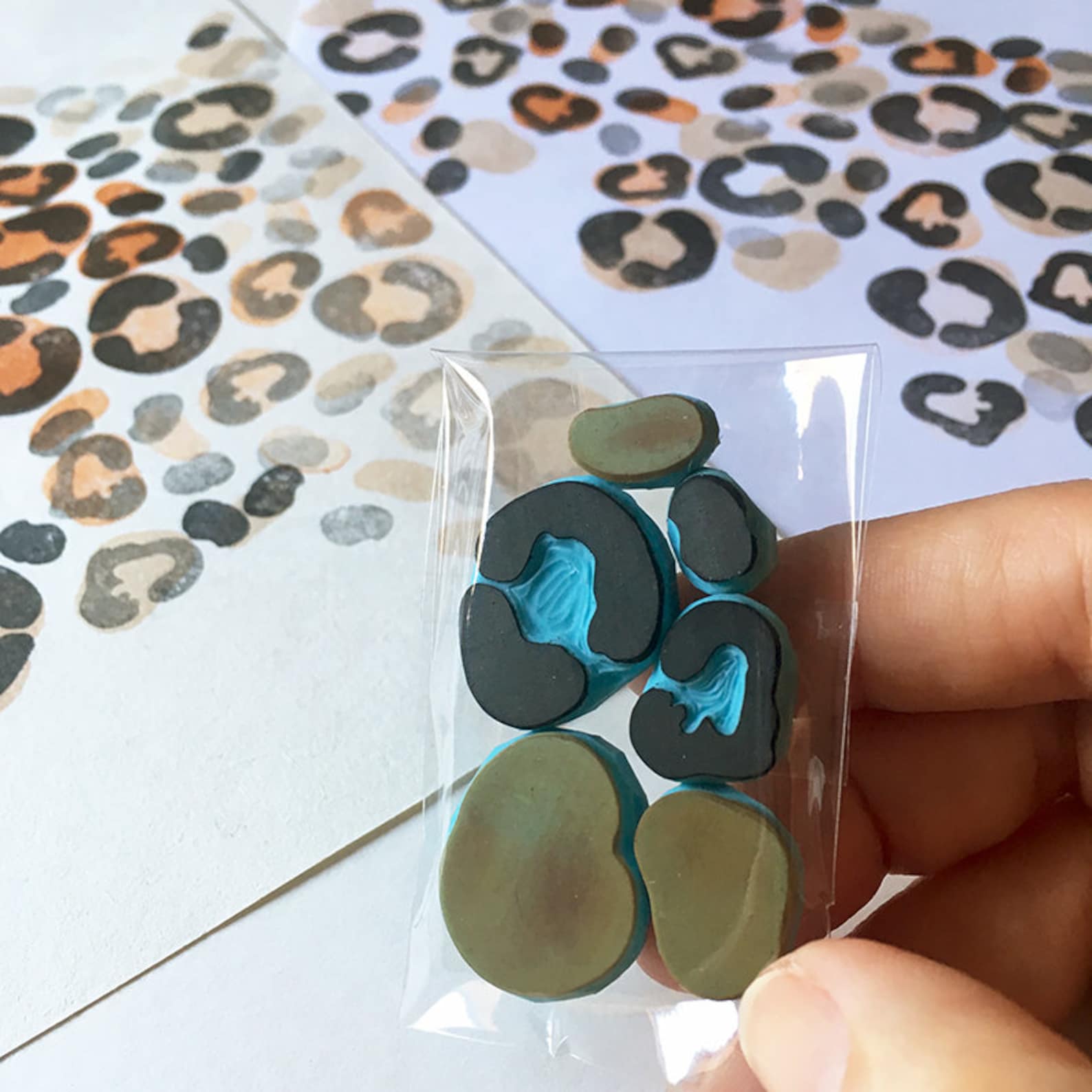 Leopard Print Rubber Stamps, Hand Carved Animal Pattern, Unmounted - Etsy