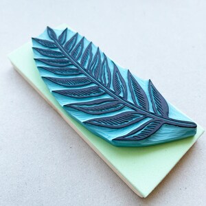 Hand Carved Leaf Rubber Stamp: Textile Pattern Making (4" Tall) - Etsy