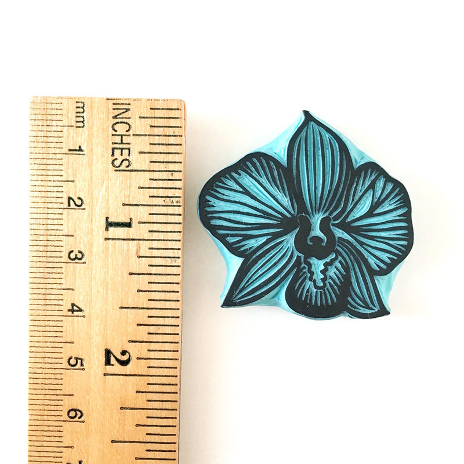 Orchid Rubber Stamp, Hand Carved Flower, Stamping Supply, Wedding Decor ...