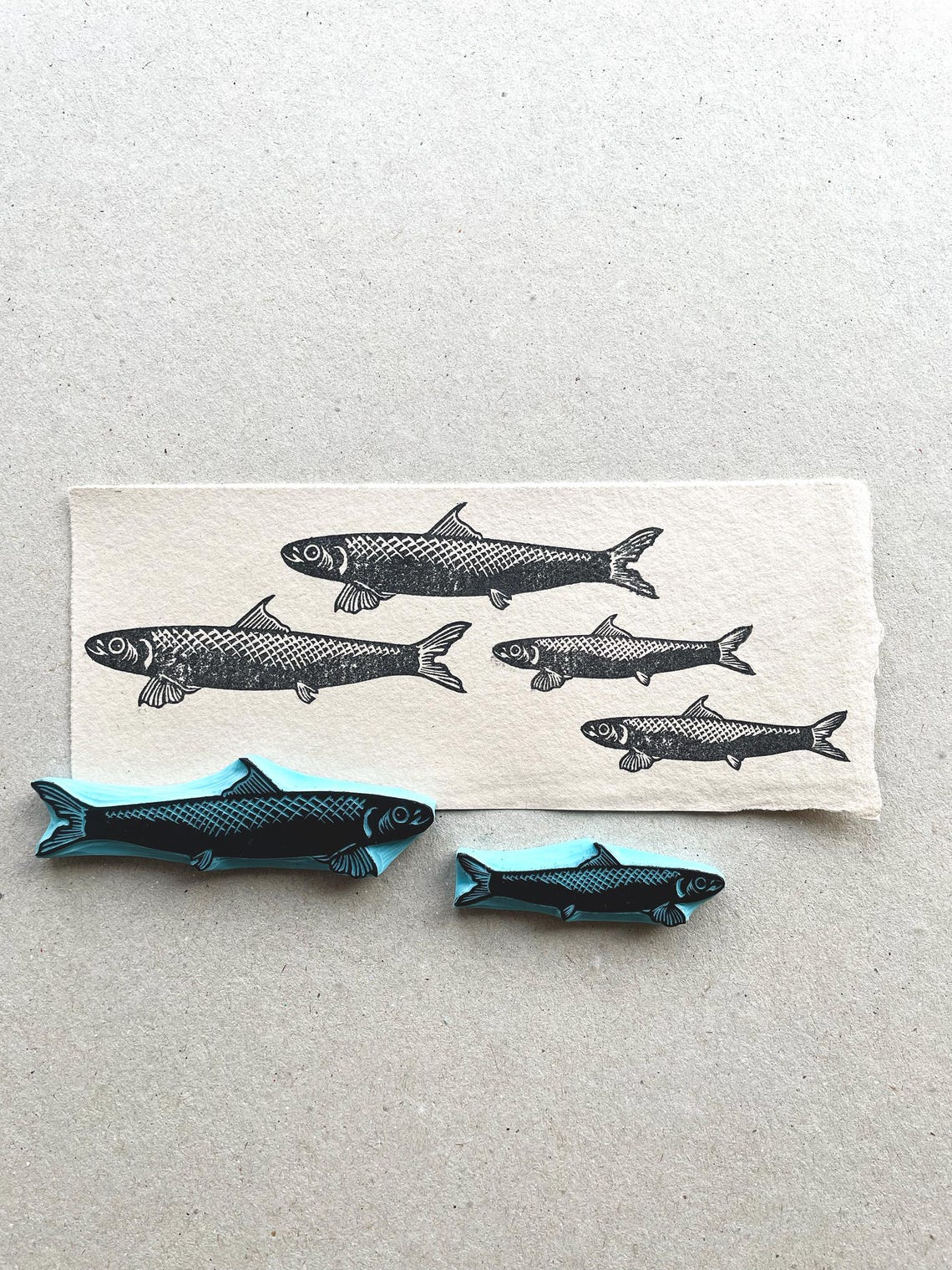 Sardine Rubber Stamps, Sea Theme Stamping - Etsy