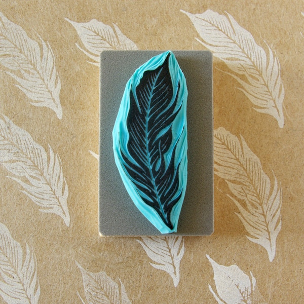 Feather Rubber Stamp - Etsy