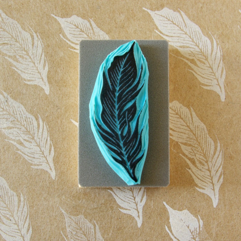 Feather Stamp - Etsy
