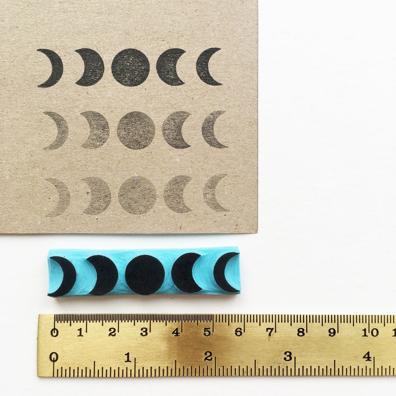 Moon Phases Rubber Stamps Two Sizes Hand Carved - Etsy