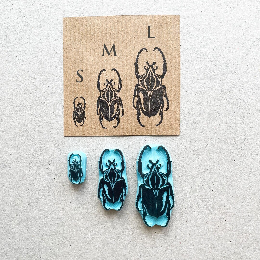 Scarab Hand Carved Rubber Stamp - Etsy