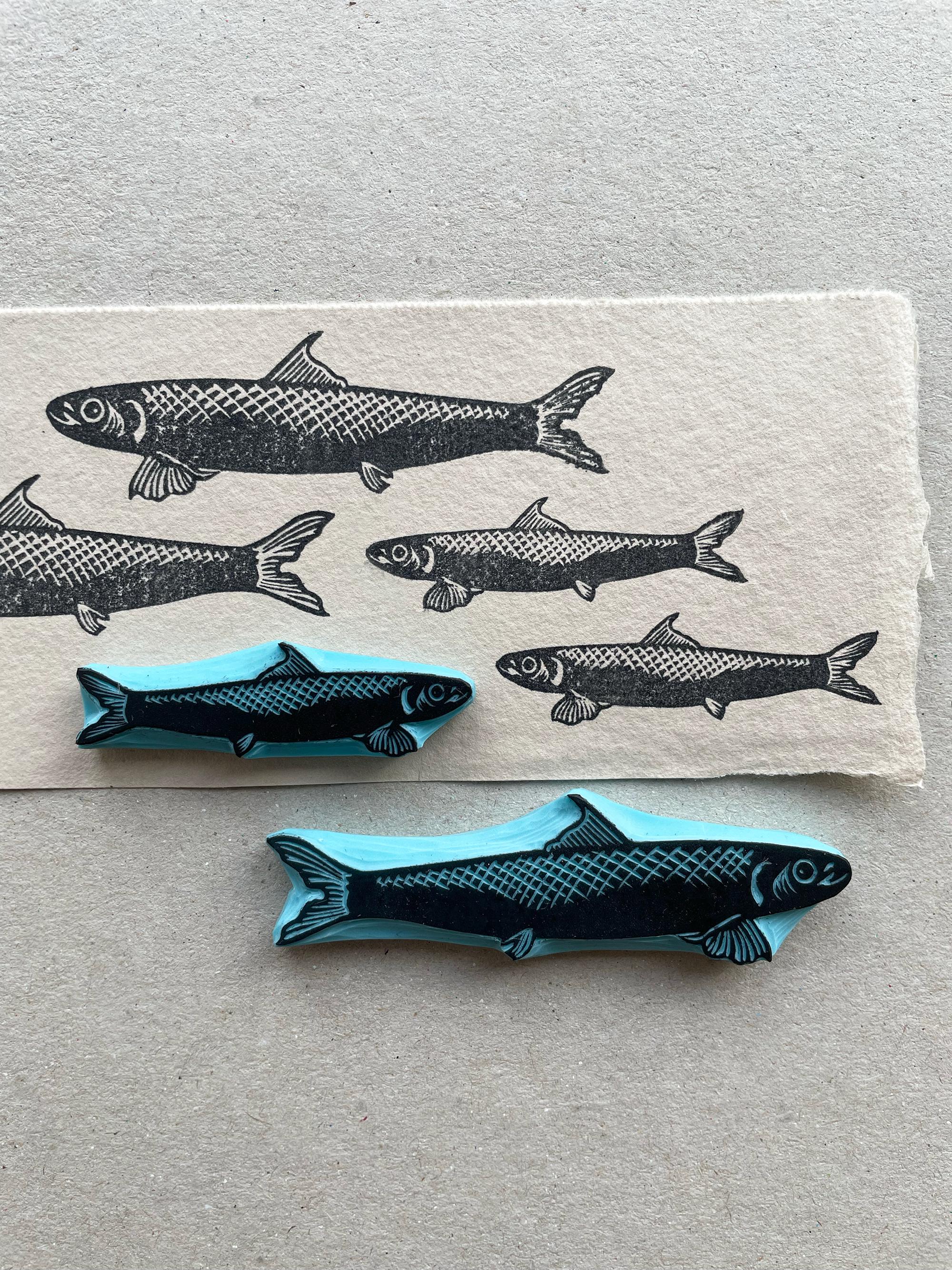 Sardine Rubber Stamps, Sea Theme Stamping - Etsy