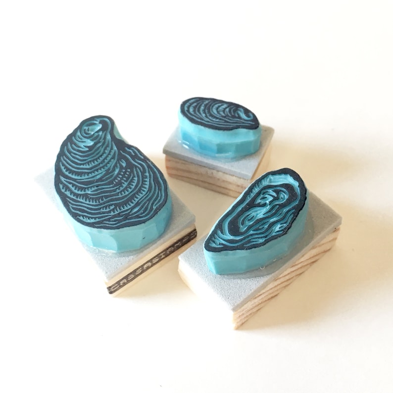 Oyster Rubber Stamps Shell Stamps Shell Creatures Beach - Etsy