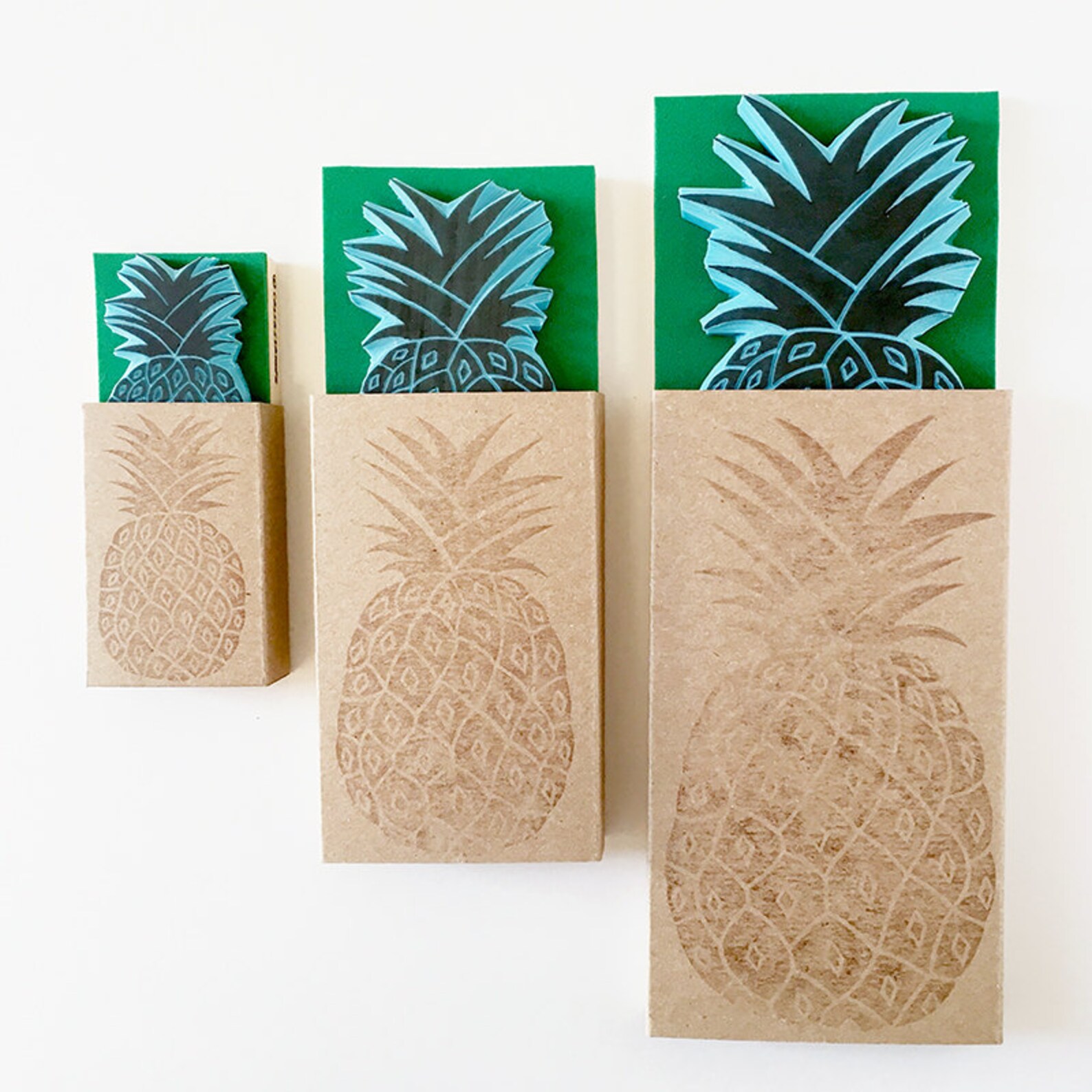 Pineapple Rubber Stamp Hand Carved Tropical Stamp Summer - Etsy