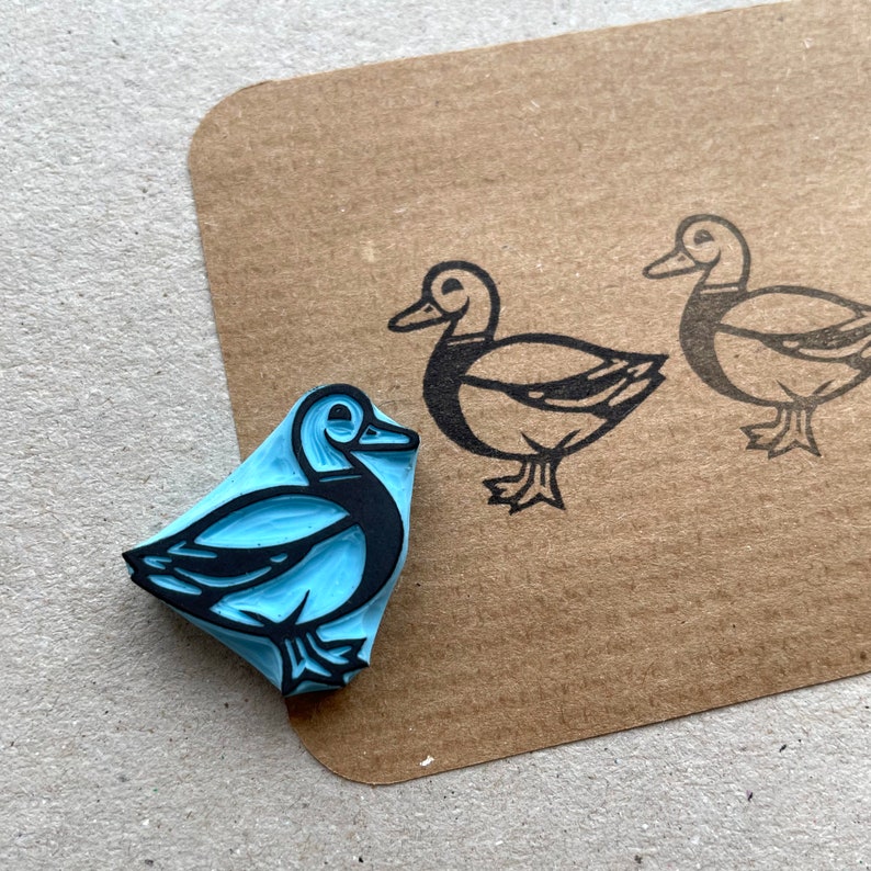 Duck Rubber Stamp Hand Carved Stamp for Craft Projects - Etsy