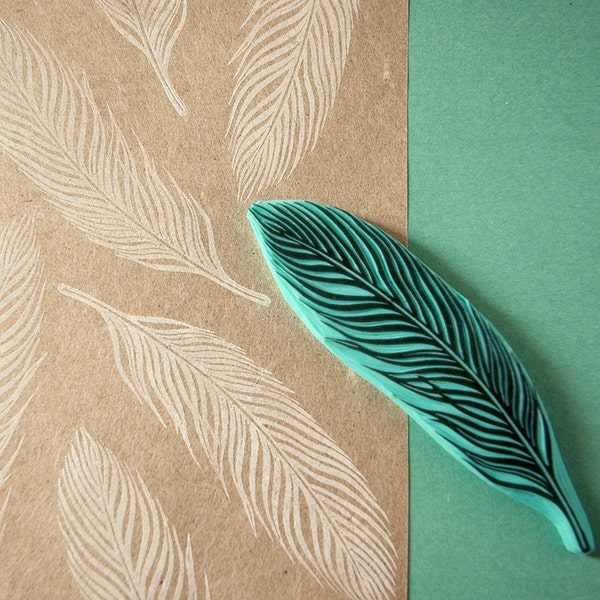 Feather Rubber Stamp - Etsy