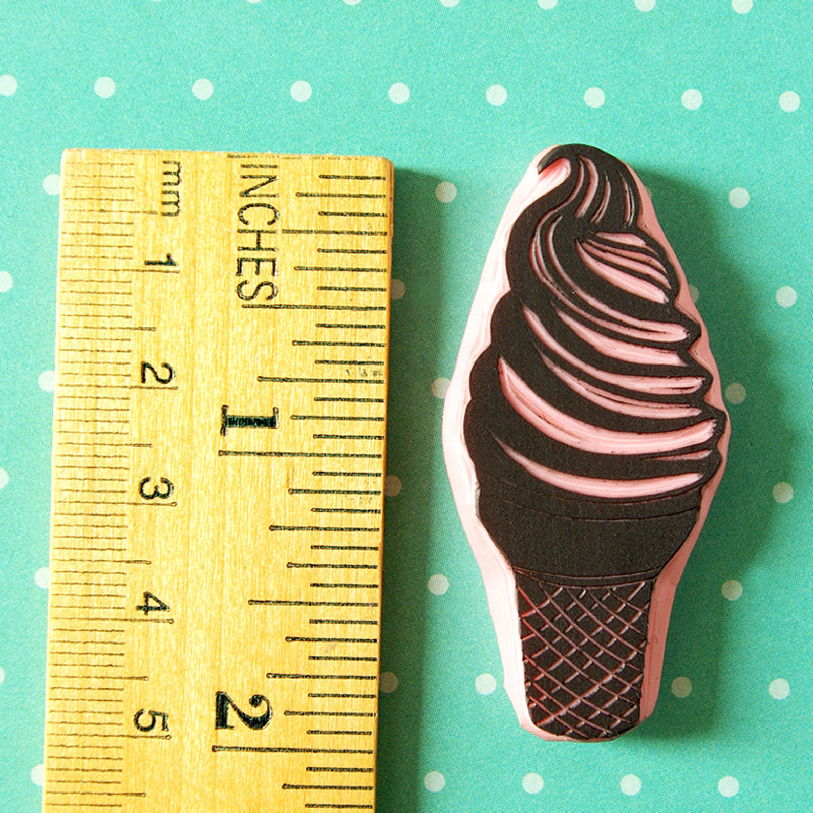 Ice Cream Stamp Hand Carved Sweet Stamp Summer Decor Swirl - Etsy