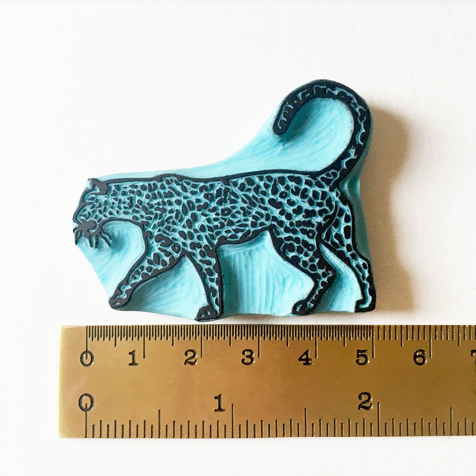Leopard Rubber Stamp Hand Carved Stamp of a Leopard to Make - Etsy