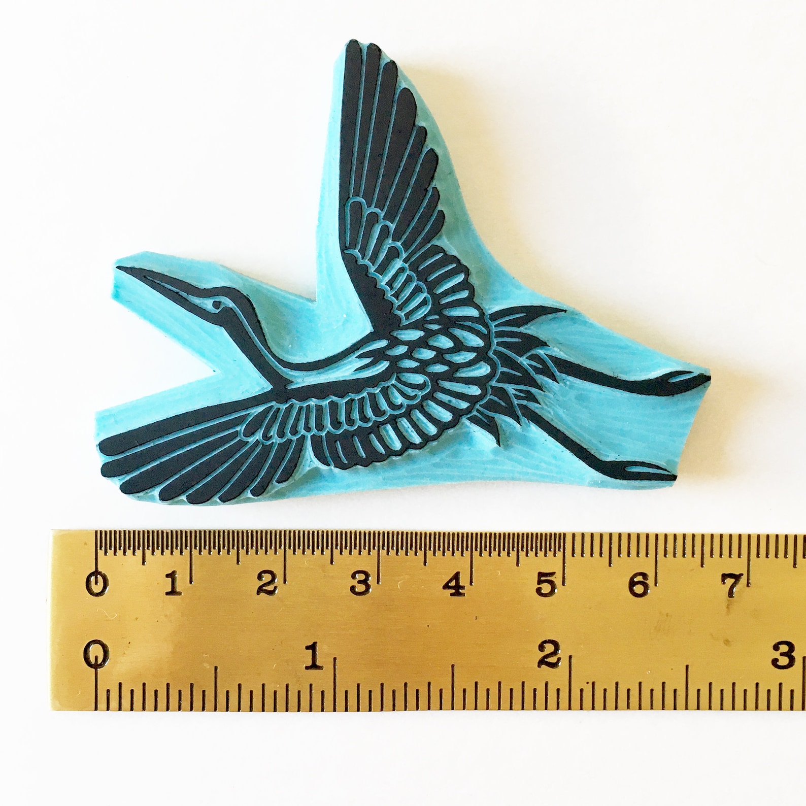 Hand Carved Crane Rubber Stamp: Japanese Art Cloud Design - Etsy