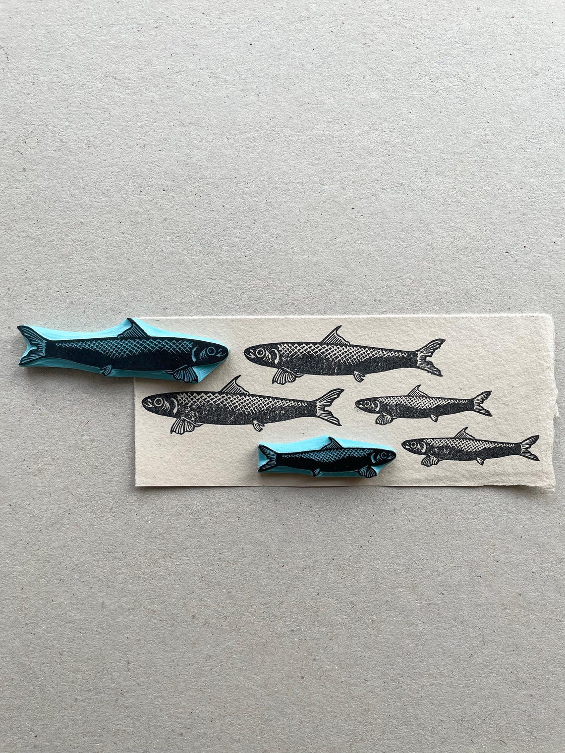 Sardine Rubber Stamps, Sea Theme Stamping - Etsy