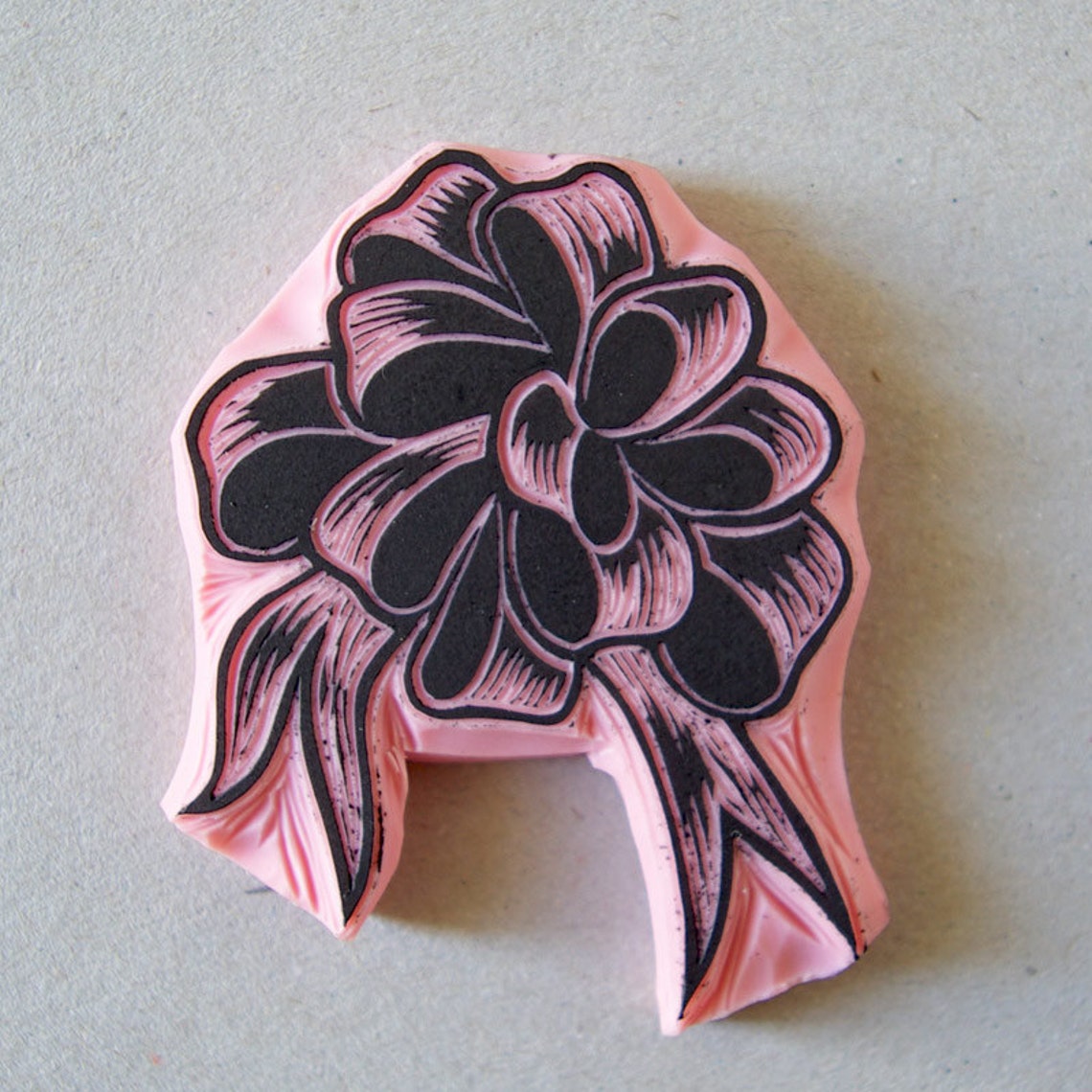 Gift Ribbon Rubber Stamp Hand Carved Christmas Decor Gift - Etsy