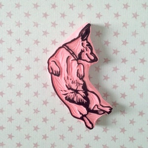 Dog Rubber Stamp, Hand Carved Happy Dog - Etsy
