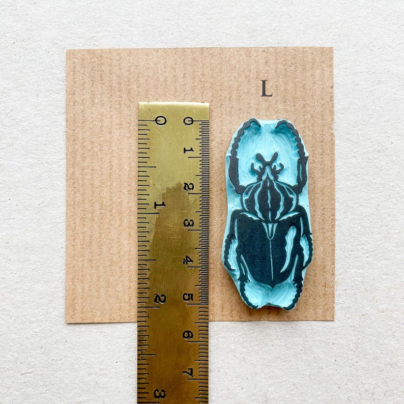 Scarab Hand Carved Rubber Stamp - Etsy