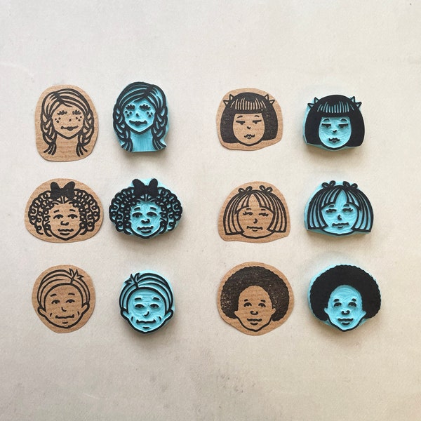 Girl Rubber Stamp - Etsy