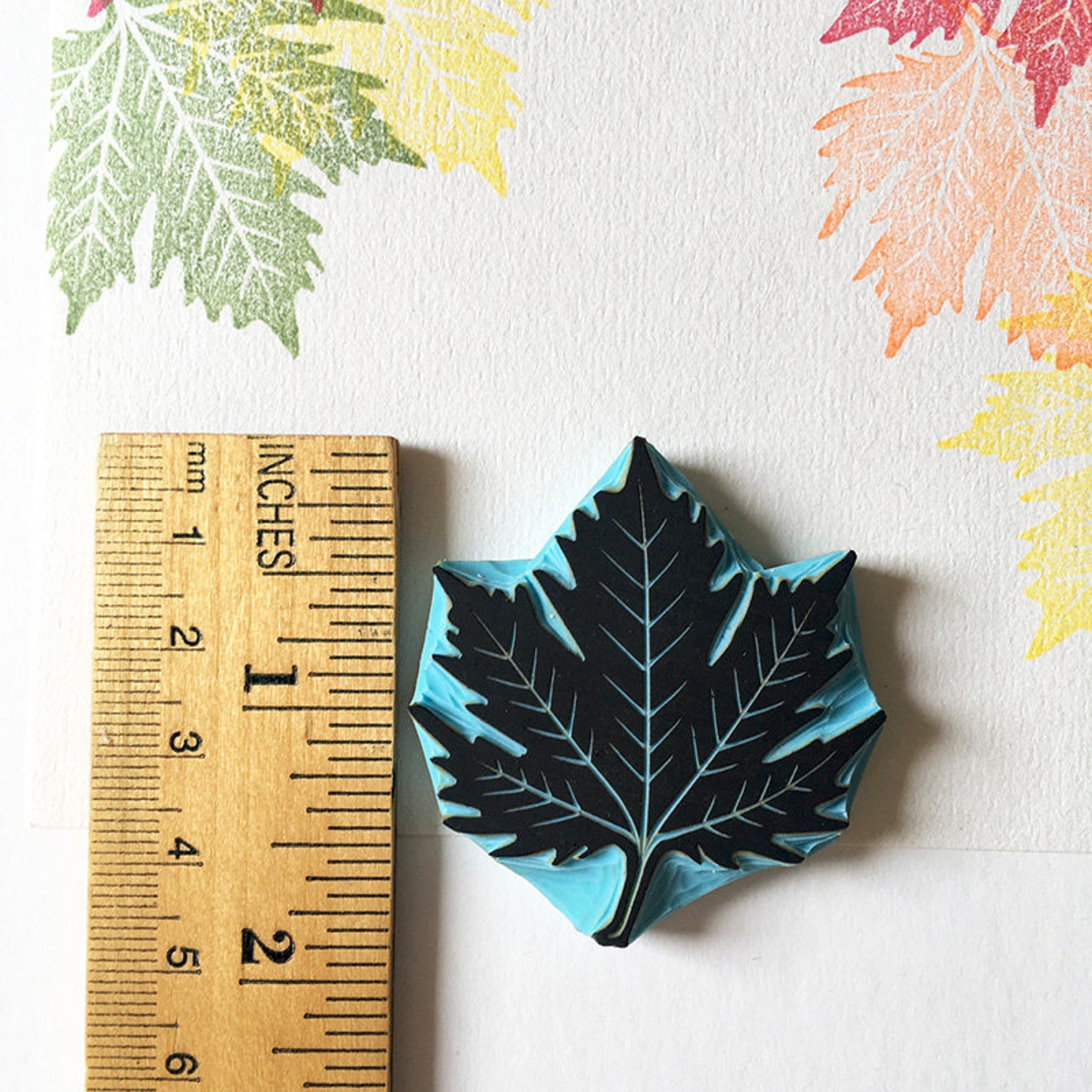 Autumn Leaf Stamp Rubber Stamp Hand Carved Fall Decor - Etsy