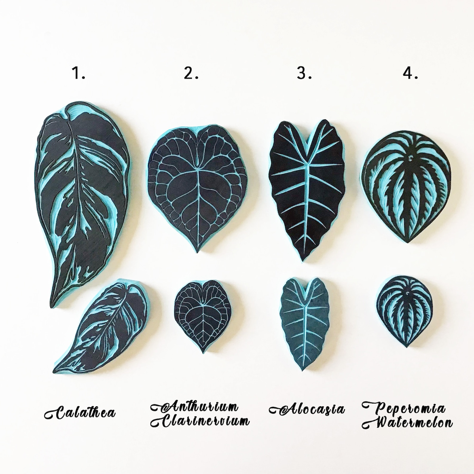 Leaf Rubber Stamps Hand Carved Stamps of Leaves Indoor | Etsy