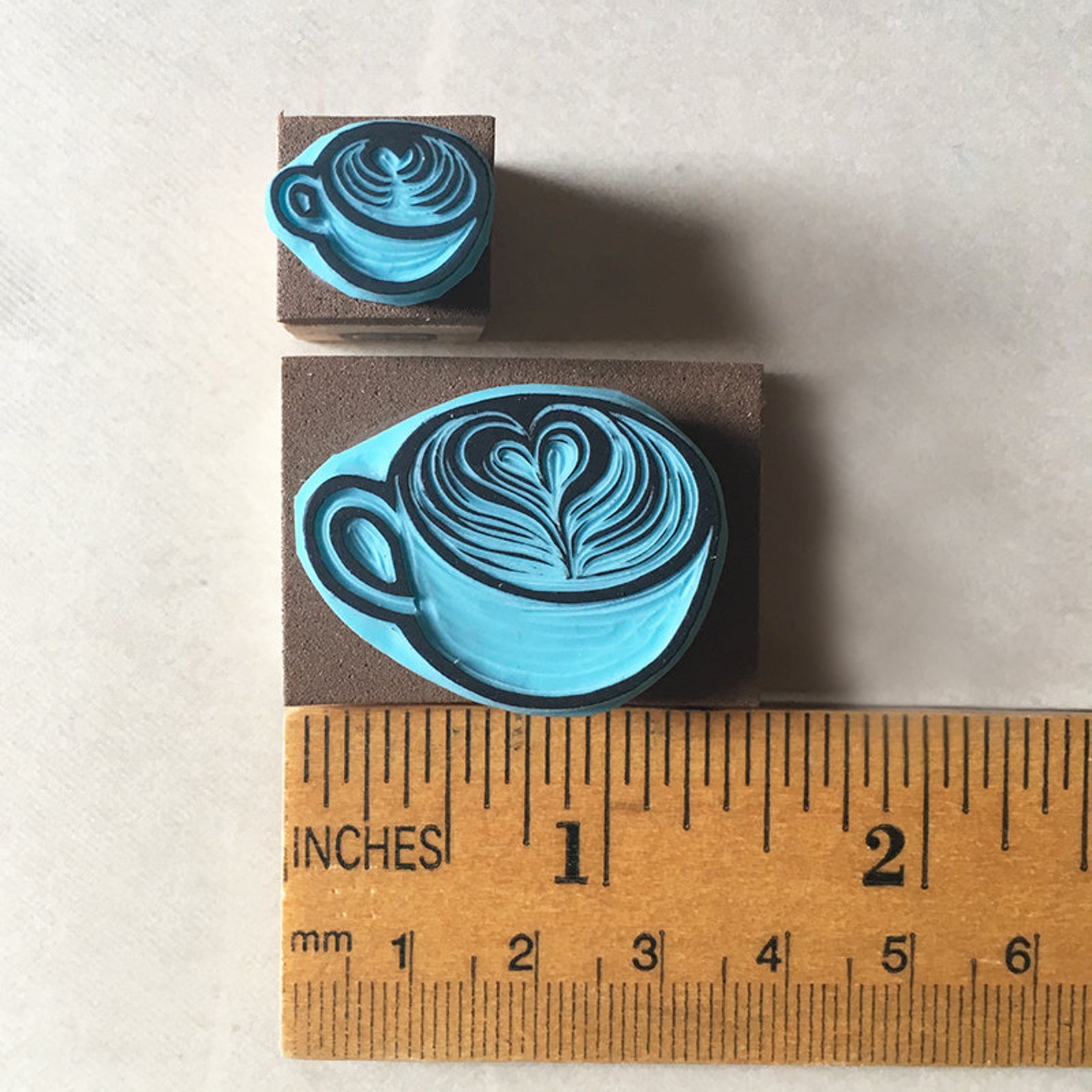Hand Carved Coffee Cup Rubber Stamp, Coffee Lover Gift - Etsy